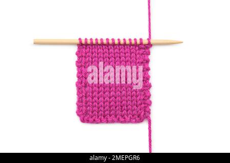 Example of double slipped garter selvedge knitting Stock Photo - Alamy