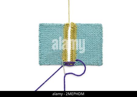 Example of grafting open stitches together knitting technique Stock ...