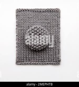 Example of covered buttons knitting technique Stock Photo - Alamy