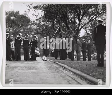 A photograph of the funeral of Admiral Russell R. Waesche, former ...