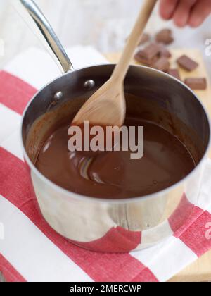 Stirring melted chocolate Stock Photo - Alamy