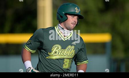 South Florida's Riley Hogan (32) rounds the bases after hitting a solo ...