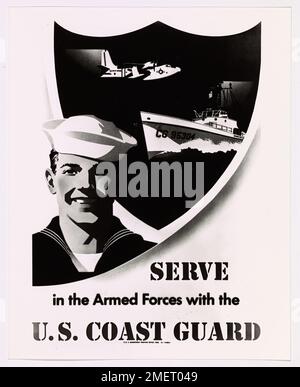 A recruiting poster encourages enlistment, showcasing military service ...