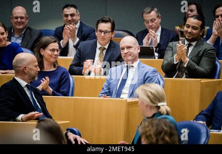 THE HAGUE - Gert-Jan Segers and his successor Mirjam Bikker during ...