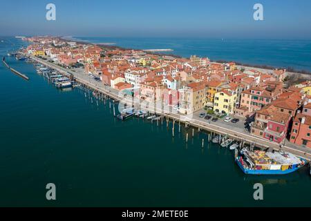 Aerial view of Isola di Pellestrina, Venice, Veneto, Italy Stock Photo ...