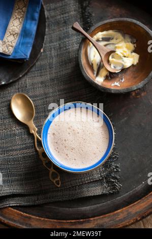 Po cha, salty yak butter tea from Tibet Stock Photo - Alamy