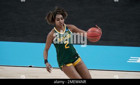 Baylor's DiDi Richards dribbles during the second half of an NCAA ...