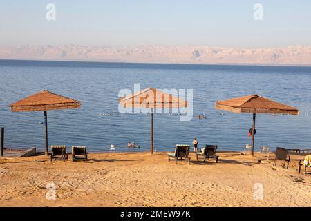 the beach of the dead sea in Sweimeh, Swemeh in Jordan Stock Photo - Alamy