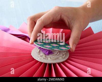 Papercraft Paper fan step 7 Stock Photo - Alamy