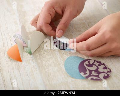 Papercraft bunting steps Stock Photo - Alamy