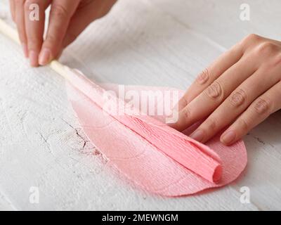 Papercraft Giant roses steps Stock Photo - Alamy