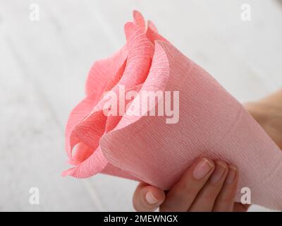 Papercraft Giant roses steps Stock Photo - Alamy
