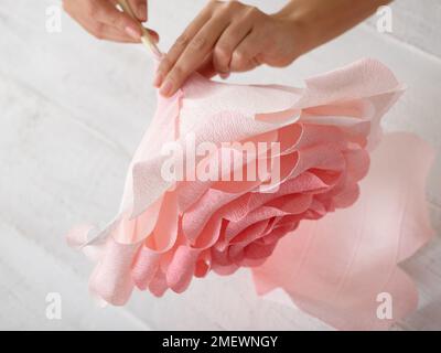 Papercraft Giant roses steps Stock Photo - Alamy