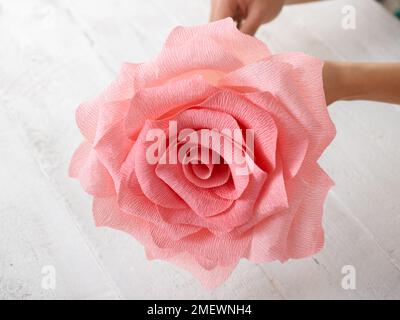Papercraft Giant roses steps Stock Photo - Alamy