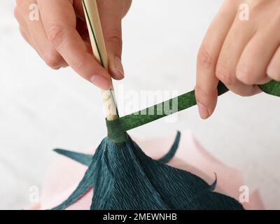 Papercraft Giant roses steps Stock Photo - Alamy