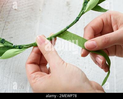 Papercraft Paper festival headdress steps Stock Photo - Alamy
