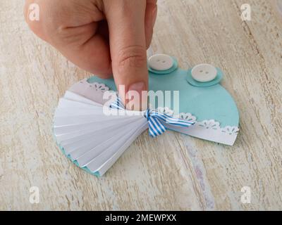 Papercraft. DIY Baby's pram, Step 1. Once template pieces are cut add ...