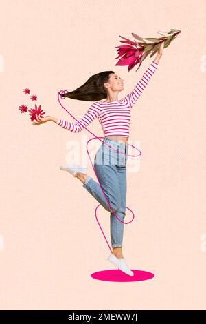 Collage artwork graphics picture of flowers bunch inside autumn fall ...