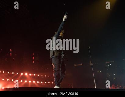 The Weeknd in concert at Madison Square Garden in New York City Stock ...