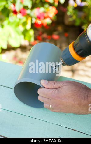 Bee hotel - Drainpipe Step Stock Photo - Alamy