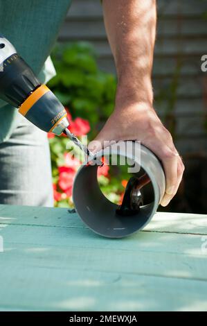 Bee hotel - Drainpipe Step Stock Photo - Alamy