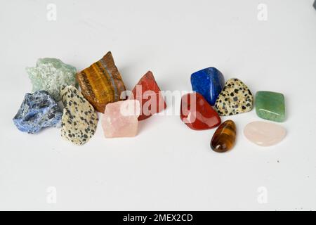 Raw and tumbled stones Stock Photo - Alamy
