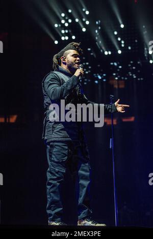 The Weeknd in concert at Madison Square Garden in New York City Stock ...