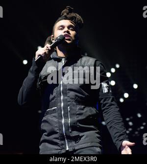 The Weeknd in concert at Madison Square Garden in New York City Stock ...