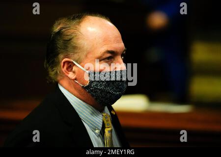 House Majority Leader Kerry Benninghoff, R-Centre speaks with members ...