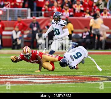 Seattle Seahawks linebacker Uchenna Nwosu arrives before an NFL ...