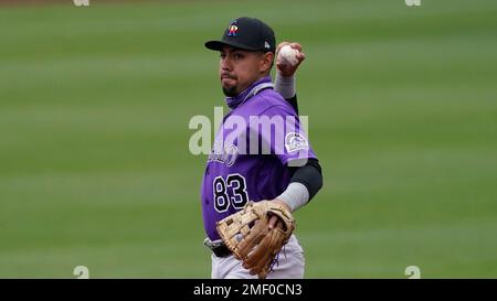 Colorado Rockies shortstop Alan Trejo (13) in the fourth inning of a ...