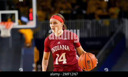 Indiana guard Sara Scalia plays during the first half of an NCAA ...