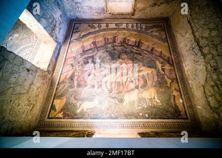Artful mosaics in the Villa Romana del Casale, monument of late Roman ...