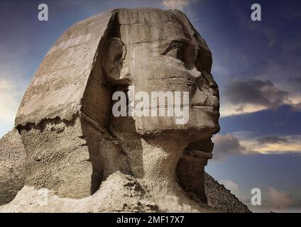 A striking close-up of the great sphinx of Giza (Cairo, Egypt ...