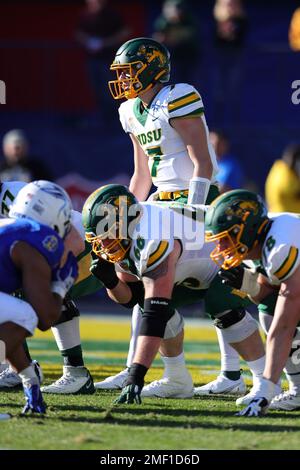 North Dakota State quarterback Cam Miller takes part in the school's ...