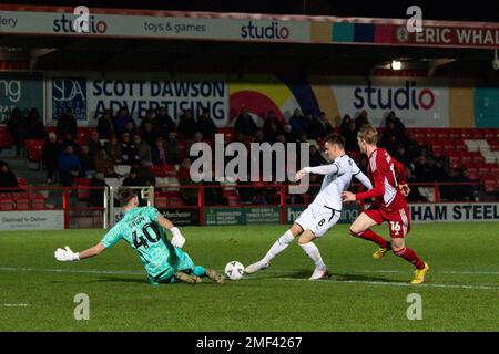 George Broadbent #8 of Boreham Wood in action during the Emirates FA ...