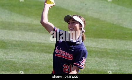 Arizona outfielder Jasmine Perezchica (21) during an NCAA softball game against Arizona State on ...