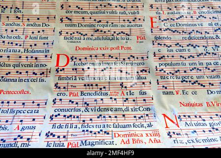 close-up of a book of Gregorian chants Stock Photo - Alamy