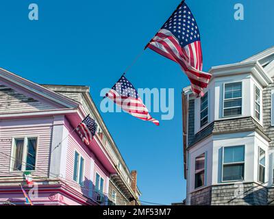 Iconic Commercial Street in Provincetown. Cape Cod is a popular travel ...