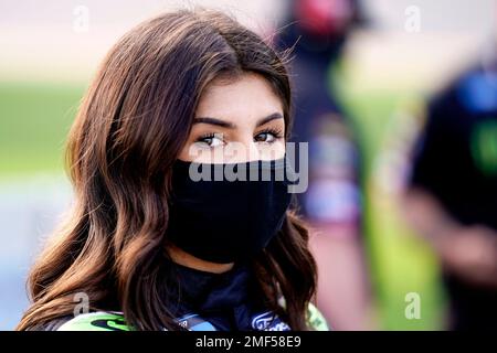 Hailie Deegan during qualifying for the Truck Series auto race at ...