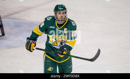 Northern Michigan forward Joseph Nardi (18) skates against Minnesota ...