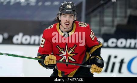 Vegas Golden Knights defenseman Dylan Coghlan (52) plays against the ...