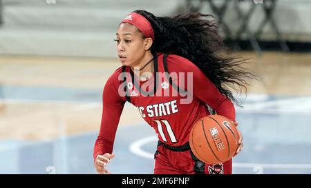 North Carolina State forward Jakia Brown-Turner (11) dribbles against ...