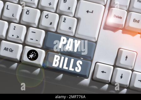 Inspiration showing sign Pay Bills, Conceptual photo list of expenses ...
