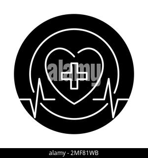 Good health and wellbeing black icon. Corporate social responsibility ...