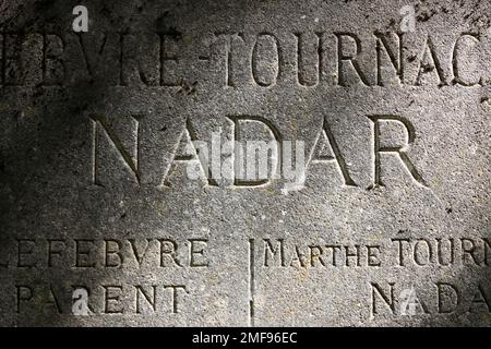 The tombstone of famous French Photographer Nadar in Père Lachaise ...
