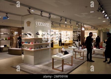 Versace store inside of Au Printemps Haussmann.Paris.France Stock Photo ...