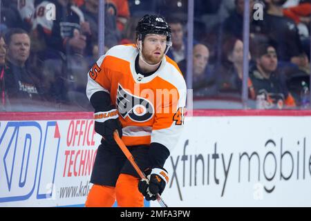Philadelphia Flyers' Cam York plays during an NHL hockey game, Tuesday ...