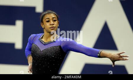 Florida's Nya Reed performs on the floor during an NCAA gymnastics meet ...
