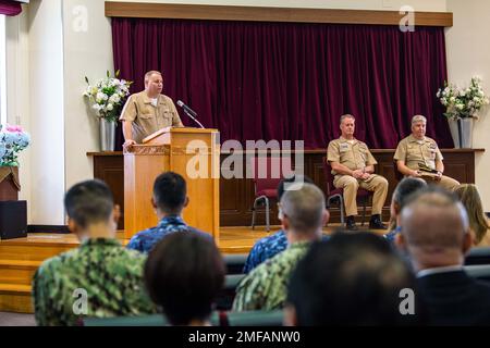 SASEBO, Japan (August 18, 2022) - Capt. Scott Hattaway departs Mine ...